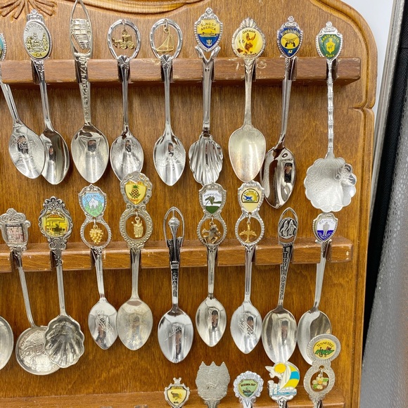 Vintage | Wall Decor | Vintage 64 Slot Spoon Display Carved Wood Rack ...